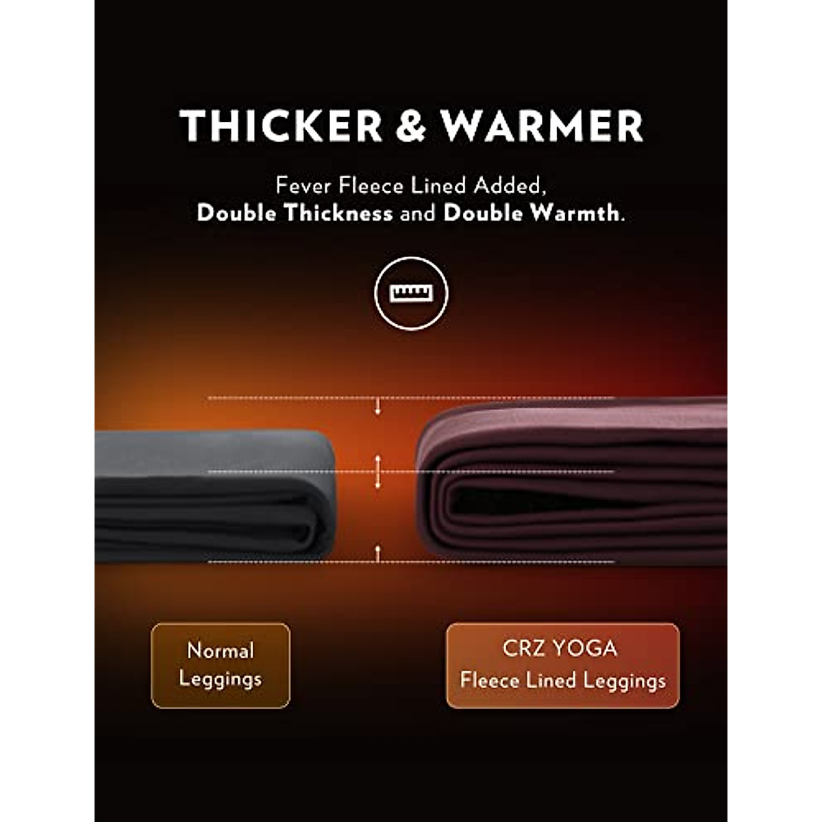 CRZ YOGA Thermal Fleece Lined Leggings Women 28'' - Winter Warm Workout Hiking Pants High Waisted Yoga Tights Full Length Black Medium