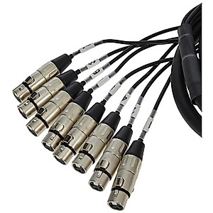 KIRLIN Cable MT-815-3M 3-Meter 8-Channel Multi-Track Snake Cable XLR Male to XLR Female