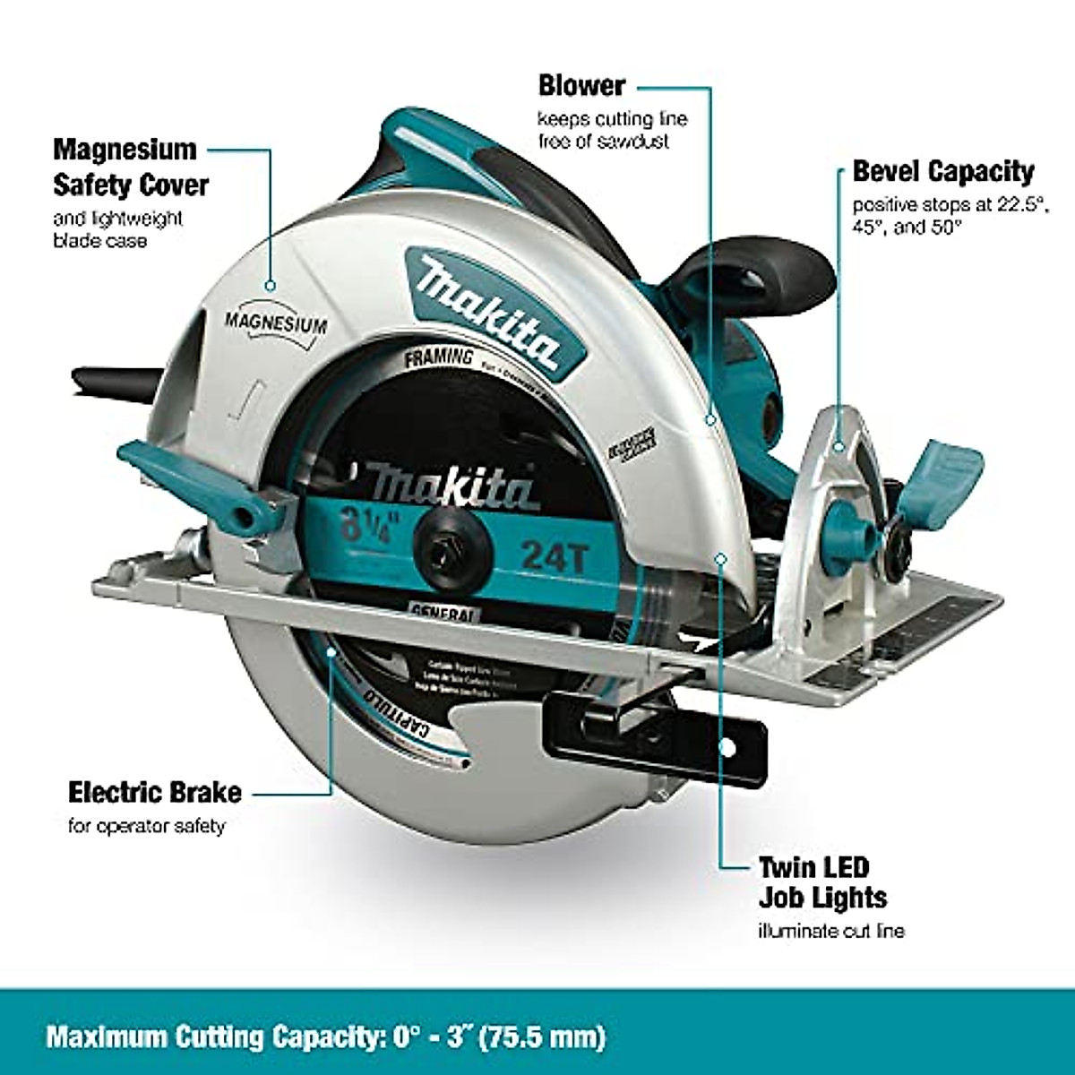 Makita 5008MGA 8-1/4" Magnesium Circular Saw, with Electric Brake