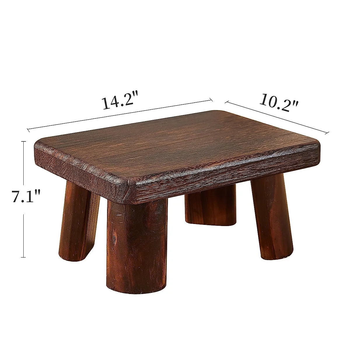 GZQWDC Wooden Foot Stool,Kids Wooden Bench,Wood Stool,Small Wood Bench,Wooden Steps,Kitchen Step Stool,Wood Plant Stand (14.2"x10.2"x7.1")