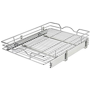 OCG Pull Out Cabinet Organizer (14" W x 21" D), Pull out Drawers for Kitchen Cabinets, Pull Out Shelves for Base Cabinet Organization in Kitchen Bathroom Pantry, Chrome Finish