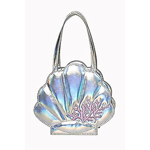 Lost Queen Women's Ariel Iridescent Shell Pearl Handbag Mermaid Crossbody Purse
