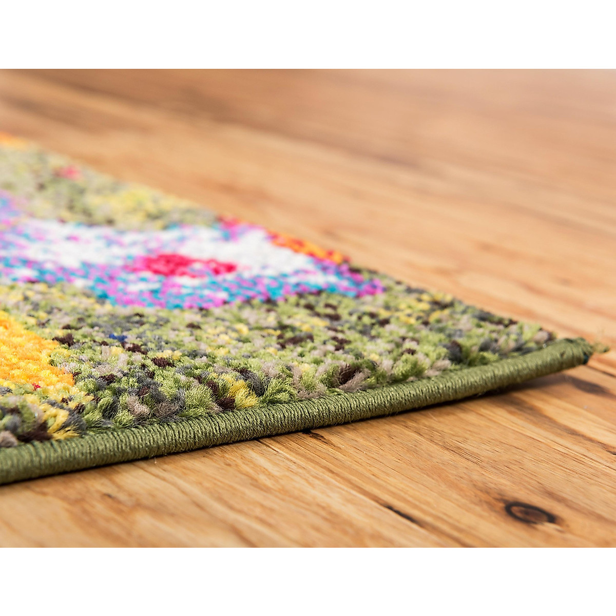 Unique Loom Estrella Collection Floral, Landscape, Abstract, Modern, Fields Area Rug, 5' 1" x 8' 0", Multi/Green