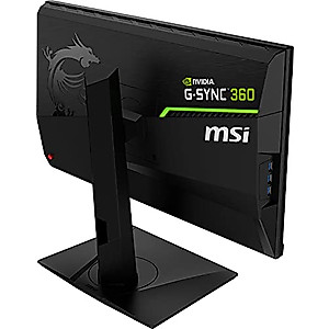 MSI Oculux NXG253R, 25" Gaming Monitor, 1920 x 1080 (FHD), Rapid IPS, 1ms, 360Hz, G-Sync, HDMI, Displayport, Tilt, Swivel, Height Adjustable, Pivot