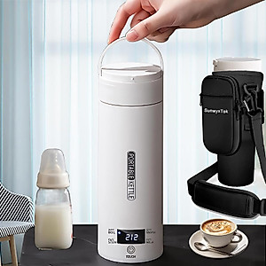 Portable Electric Kettle for Travel, Small Mini 500 ml Portable Electric Tea Coffee Kettle Hot Water Boiler for Camping Travel, 4 Temperature Controls, Auto Shut Off & Boil Dry Protection, BPA Free