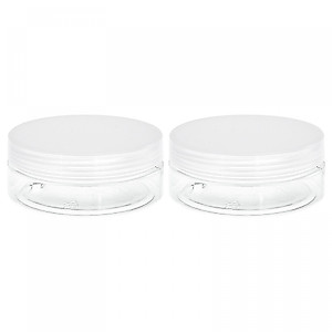 uxcell Round Plastic Jars with Transparent Screw Top Lid, 3oz/ 100ml Wide-mouth Clear Empty Containers for Storage, Organizing, 2Pcs