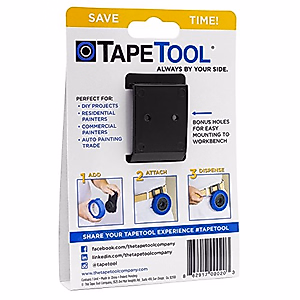 TapeTool TT-B-01 Hands Free Portable Tape Dispenser for Painters, Black