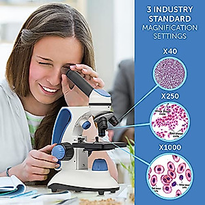 Old Ted 40x - 1000x Microscope for Adults and Students. Complete Microscope Kit Including Specimen Slide Samples, Detailed User Guide & Phone Microscope Adaptor. Ideal for STEM Projects