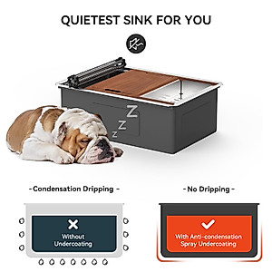 27 Undermount Kitchen Sink - LORDEAR 27x19 Inch 16 Gauge Stainless Steel Kitchen Sinks Under Counter Ledge Workstation Single Bowl Basin