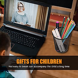 Pen Holder, Mesh Pencil Pen Holder Cup, for Desk Office Pen Organizer, Black Round Pencil Holder for School, Home, Office and other Office Desk Organizers (6 Pack)