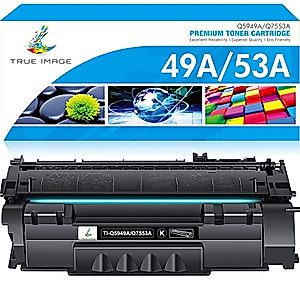 TRUE IMAGE Compatible Toner Cartridge Replacement for HP 49A Q5949A 53A Q7553A 49 Q5949 Used with 1320 1320n 3390 1160 1320tn 1320nw 3392 P2015 P2015dn Printer Ink (Black, 1-Pack)