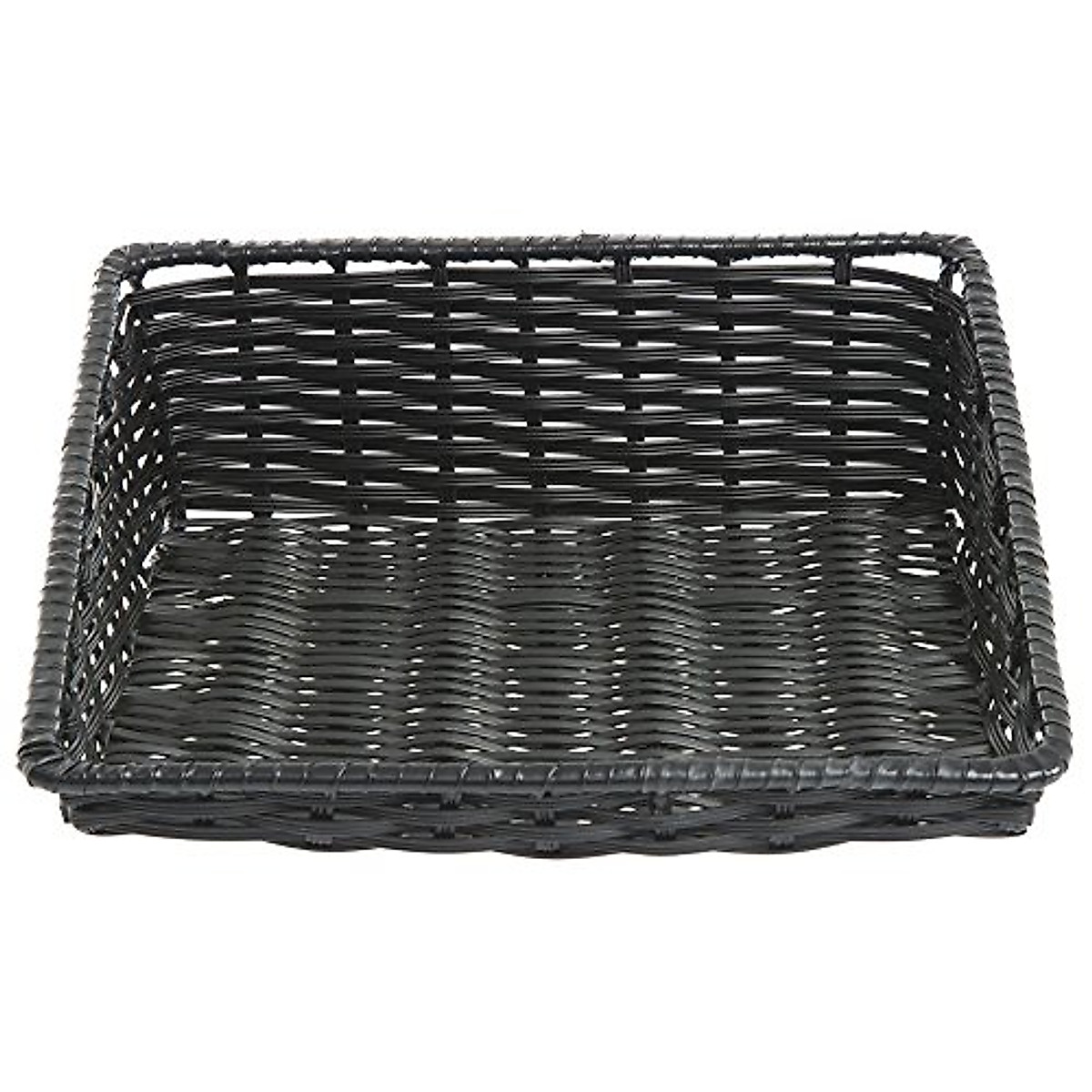 HUBERT® Black Produce Basket - 15 1/2"L x 16"D x 1 1/2" to 5"H