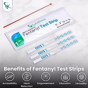 Fentanyl Test Strips 10 Pack | SafeCheck Ultra Sensitive Fentanyl Test Strips for Testing Drugs | Fentanyl Testing Strips for Pills, Powders | Fentanyl Test Kit | 10ng/mL Cutoff