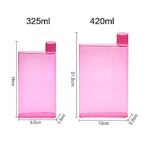 MNTT Food Grade Artistic Transparent A5/A6 420ml Portable Drinkware Water Bottle Drink Bottle Drinks Kettle(350ml,Transparent)