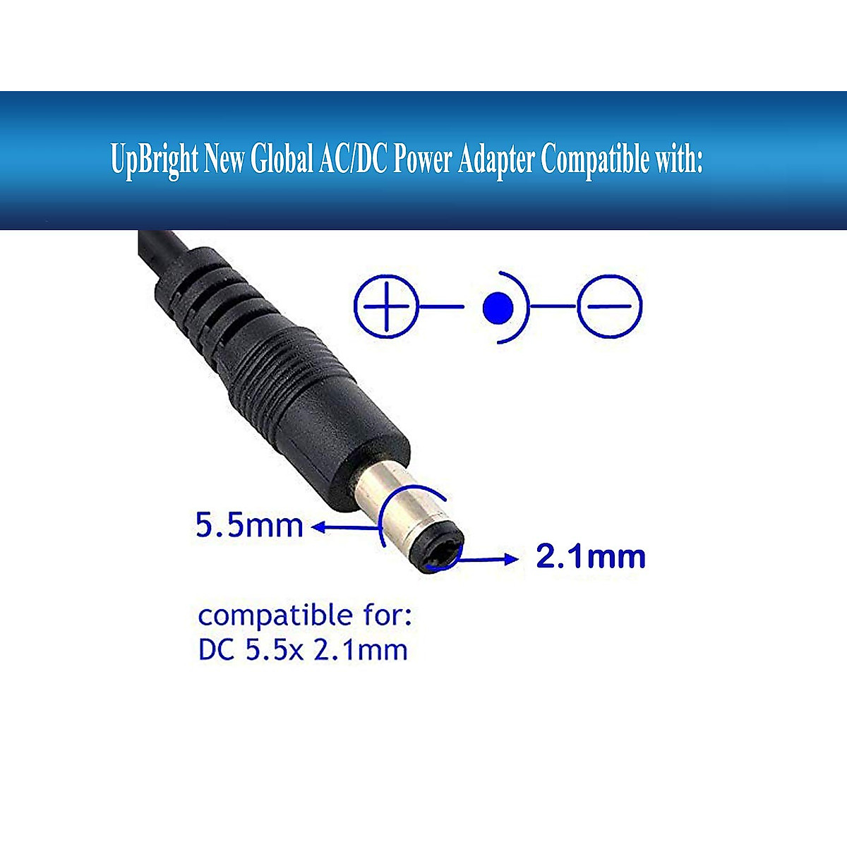 UpBright AC to 9V DC Adapter Compatible with Bench Scales 9.0V 500mA 0.1A-1A Power Supply Cord Charger 120V to 9VDC 100mA 1000mA 5.5mm x 2.1mm Tip Center Positive 9 V Universal Class 2 Transformer PSU