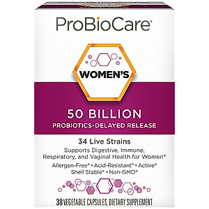 Probiotic for Women - 50 Billion CFUs - Supports Digestive & Vaginal Health (30 Vegetable Capsules)