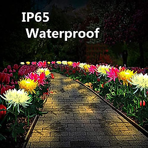 XinCanKun 4 Pack Outdoor Solar Lights, Solar Garden Lights with 4 Bigger Chrysanthemum Flowers, Waterproof Outdoor Lights - Bigger Solar Panel for Garden Patio Yard Pathway (4 Pack White)