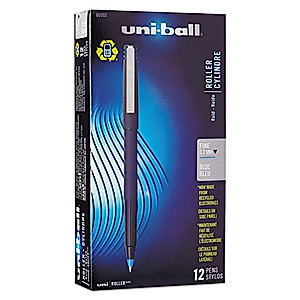 Sanford Uniball Rollerball Stick Pen, 0.7mm Fine, Blue Ink, Dozen (60103)