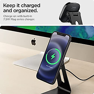Spigen OneTap Pro (MagFit) Designed for Magsafe Stand Wireless Charger Stand Compatible with iPhone 14, iPhone 13, iPhone 12 Models, AirPod Pro, AirPod Pro 2, AirPod 3 Stand - Black