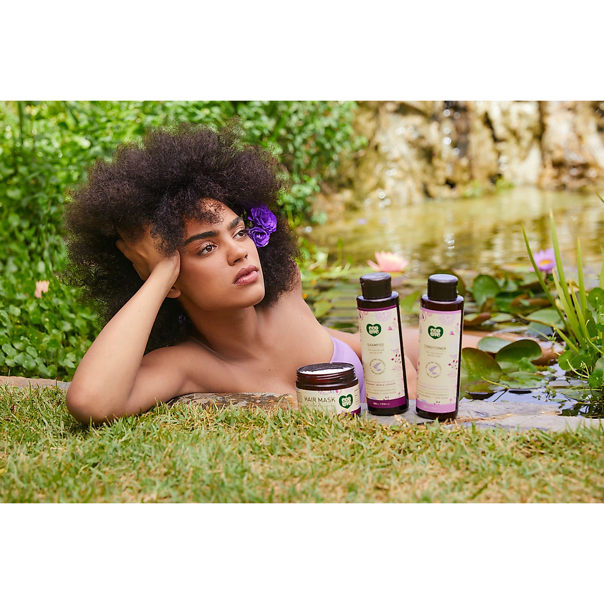 ecoLove - Natural Shampoo, Conditioner & Moisturizing Body Wash, With Organic Lavender Extract - No SLS or Parabens - Vegan and Cruelty-Free