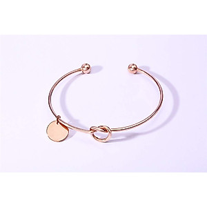 VNOX Set of 4 Custom Engraving Party Friendship Bridesmaid Wedding Gift Jewelry Love Knot Bangle Bracelet Cuff Stretch Bracelet for Bridesmaid Proposal