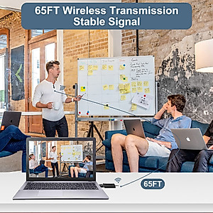 DXQMY Wireless Lapel Microphone for Camera/Computer/Laptop/MacBook/iPhone/iPad/Android Phone/Tablet, Professional Lavalier Clip On Mic for Video Recording, YouTube, Vlog