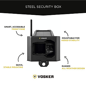 VOSKER Metal Security Box for V150 Outdoor Security Camera - Protective Heavy Duty Steel Case, Weather & Animal Resistant, Easy Accessible Panel