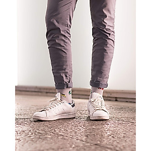 Roits Men's Vespa Gray Socks 8-12 - Fun Motorbike Patterned Cool Funny Happy Colorful Gift Funky Design Apparel Accessories