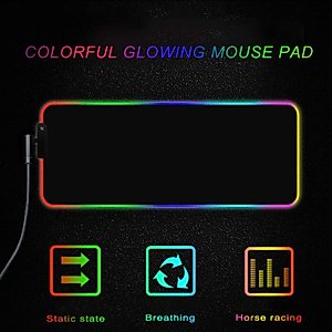 Personalized RGB LED Extended Gaming Mouse Pad Make Your Own Customized Large Gaming Mousepad Custom Keyboard Mouse Mat for Office Dorm Personalised Gifts Presents for Gaming Lovers, 31.5x11.8in