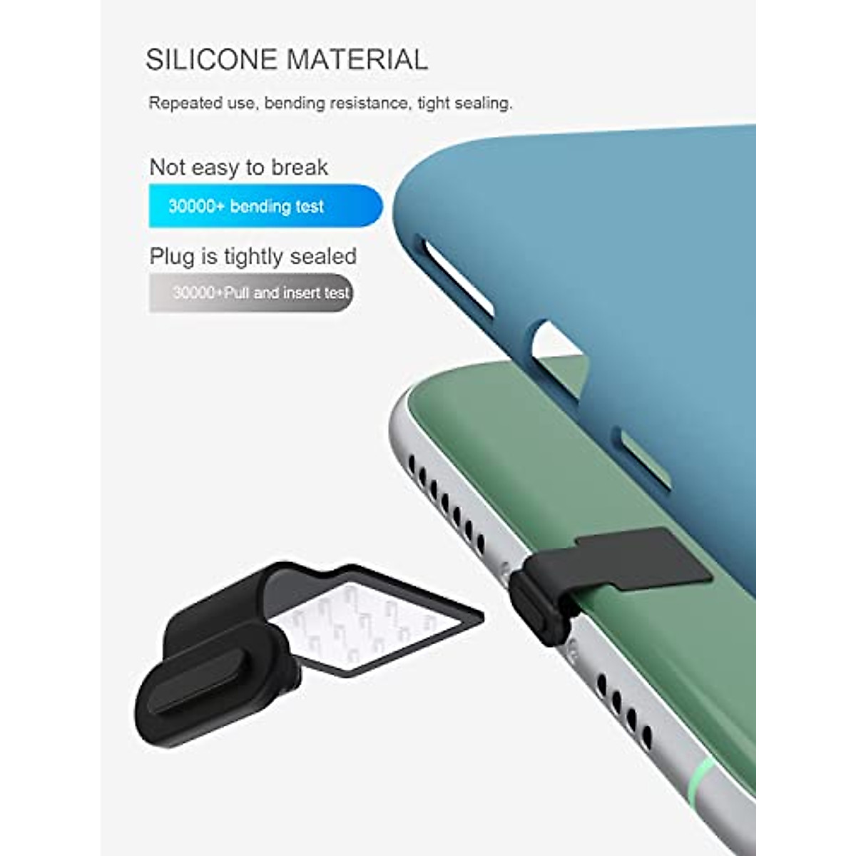 Gavemi Phone Dust Plug, Compatible with iPhone Lightning Port Protects Charging Port Anti Dust Cover (Black)