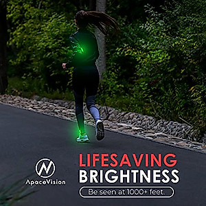 LED Safety Light (2 Pack) - Clip On Strobe/Running Lights for Runners, Dog, Bike, Walking, Boat, Kayak, Stroller and More - High Visibility Accessories for Your Reflective Gear, Bicycle, Green