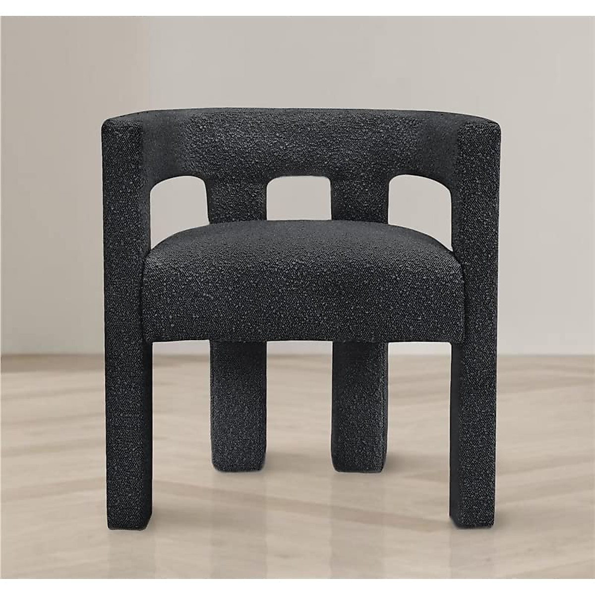 MAKLAINE Contemporary Designed Black Fabric Upholstered Accent/Dining Chair