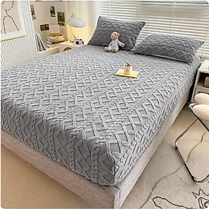 Lyvara Magic Mattress Covers,Lyvara Luxury Mattress Covers,Lyvara Magic Mattress Cover,Velvet Mattress Cover,Mattress Protector Queens,Mattress Protector for Queen (Grey, Queen)