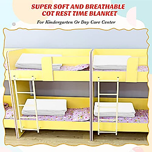 Lounsweer 10 Pieces Daycare Cot Blanket Daycare Nap Blanket Cozy Polar Fleece Daycare Cot Rest Time Blankets for Kids, Toddler, Baby, Classroom, Preschool, Daycare or Nursery, 39 x 59 Inch, White