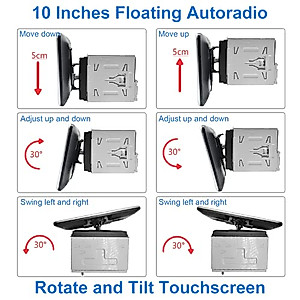 Double Din Car Stereo Wireless CarPlay Android Auto 4G+64G 8-Core Detachable 10 Inch Touchscreen Car Radio Dual Bluetooth AM FM GPS Navigation WiFi Car Audio Receiver with Backup Camera 2Din Head Unit