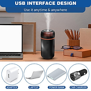 Generic Car Diffuser Humidifier Aromatherapy Essential Oil Diffuser USB Mist Mini Portable Diffuser for Car Home Office Bedroom, 100ML, Black