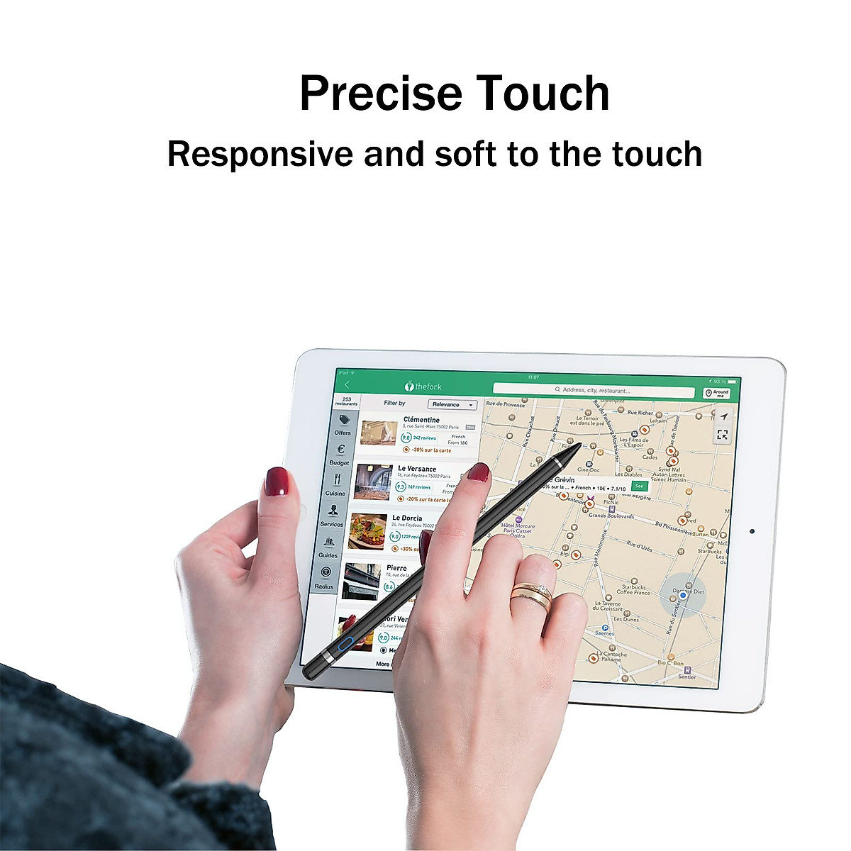 Stylus Pens for Touch Screens, Active Stylus Pens for Samsung iPhone,LG,ipad, Smart Phone and Tablets Drawing&Writing (Black)