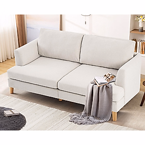 Living&Giving 65" W Loveseat Sofa with Extra Deep Seats,Love Seat Couches for Small Spaces,Mid Century Modern Small Couch for Apartment,2 Seater Couch for Living Room,Small Sofa for Bedroom