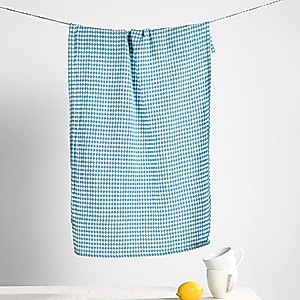 Folkulture 100% Cotton Kitchen Towels with Hanging loop, Dish Towels for Kitchen Décor, Kitchen Hand Towels or Absorbent Kitchen Towels, Farmhouse Kitchen Towels, 20 x 28 inches, Set of 4, (Aqua Blue)