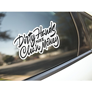 Sticky Expressions | Only Blue Collar, Dirty Hands Clean Money Sticker & American Flag Hard Hat Stickers for Men (3 Pcs) – Durable, Waterproof Hard Hat Stickers for Men.