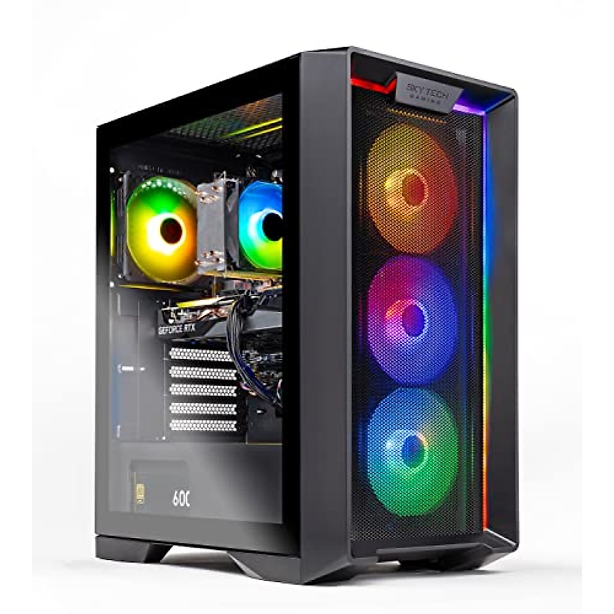 Skytech Gaming Nebula Gaming PC Desktop – Intel Core i5 12400F 2.5 GHz, RTX 3050, 1TB NVME SSD, 16G DDR4 3200, 600W Gold PSU, AC Wi-Fi, Windows 10 Home 64-bit