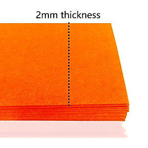Jtnohx Stiff Felt, 2mm Thick Felt Sheets for Crafts, 8"x12" Hard Felt Fabric Squares 8Pcs for DIY Projects (Orange)