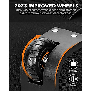 Hynes Eagle 42L Rolling Backpack Wheeled Backpack Flight Approved Travel Backpack Carry on Luggage Black with 3PCS Packing Cubes Set Red Violet