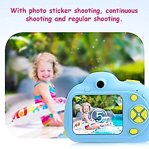 Children Digital Camera, Dual-Lens Video Recording Support Auto Save Face Recognition Digital Camera Fine Workmanship for Children