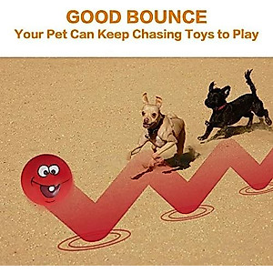 Coricorsu Squeaky Dog Toy Chewing Dog Toys Durable Teething Latex Rubber Soft Interactive Fetch Play Dog Balls with Funny Face for Puppy Small Medium Pet Dog (5PCS)
