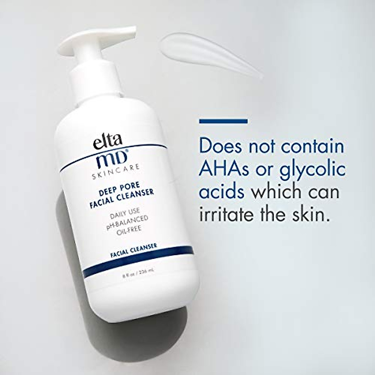 EltaMD Deep Pore Facial Cleanser, Sensitivity-Free, Soap-Free and Oil-Free Face Wash For Oily Skin and Daily Care, 8 Fl Oz (Pack of 1)