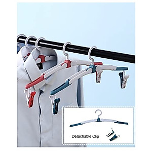 12 PCS Foldable Travel Hangers|Baby Hangers with Clips|Pants Hangers|Space Saving|rv Accessories|Camping