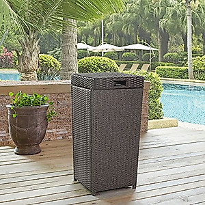 Crosley Furniture Palm Harbor Outdoor Wicker Trash Bin - Grey