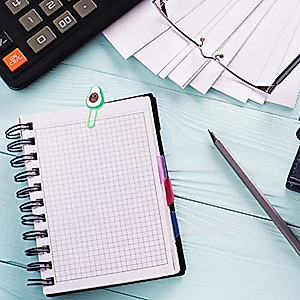 6Pcs Paper Clips Fruit-shape Bookmarks Paper Clamp Flexible Large Office Paperclips for Office School and Personal Use, avocado shape