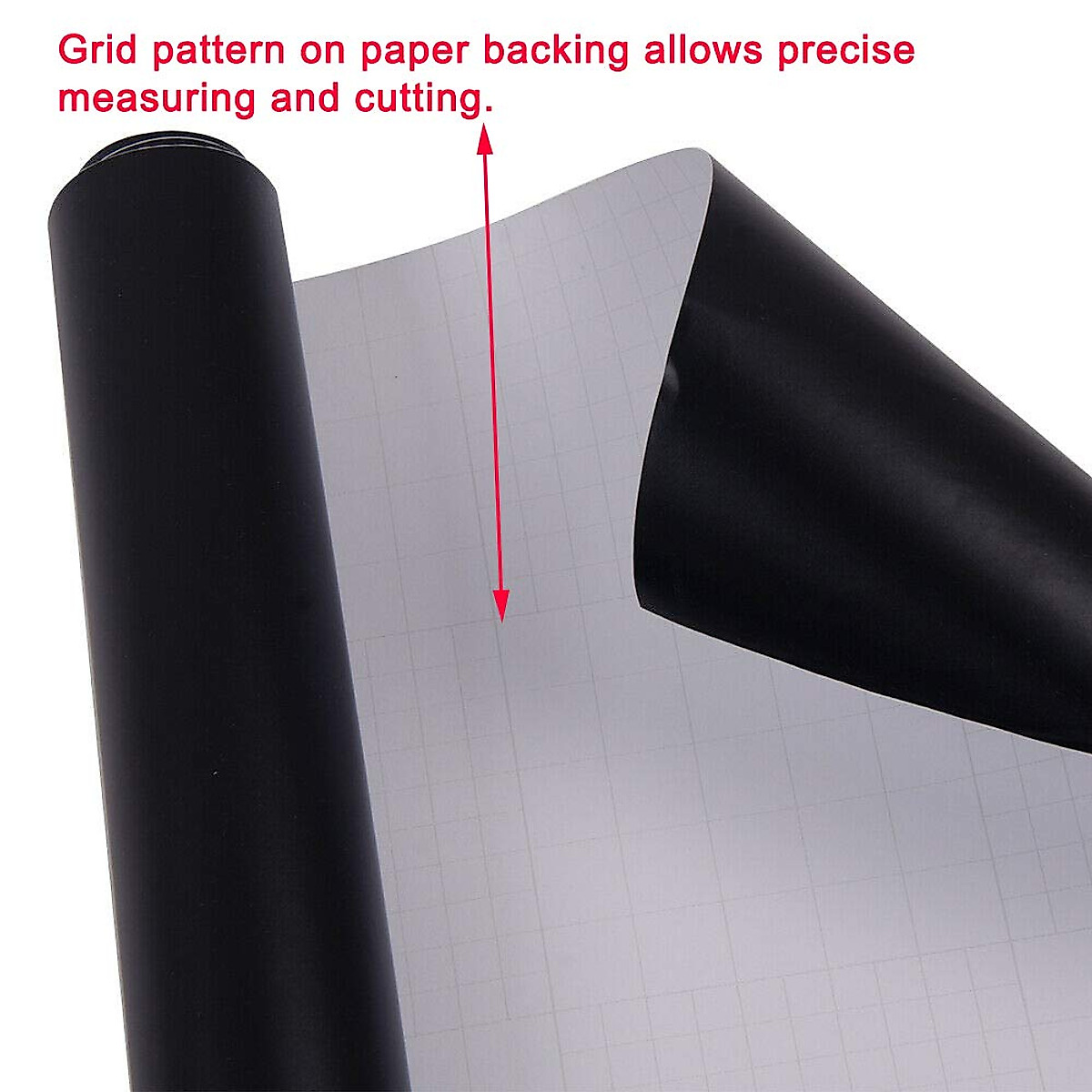 LZLRUN Matte Black Vinyl Wrap Self Adhesive Air Release Bubble - Outdoor Rated for Automotive Use - 12" x 60" Knife + Hand Tool (1FT X 5FT)